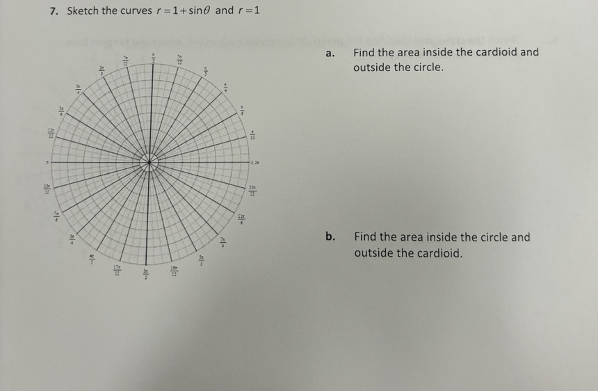 Solved Sketch the curves r=1+sinθ ﻿and r=1a. ﻿Find the area | Chegg.com