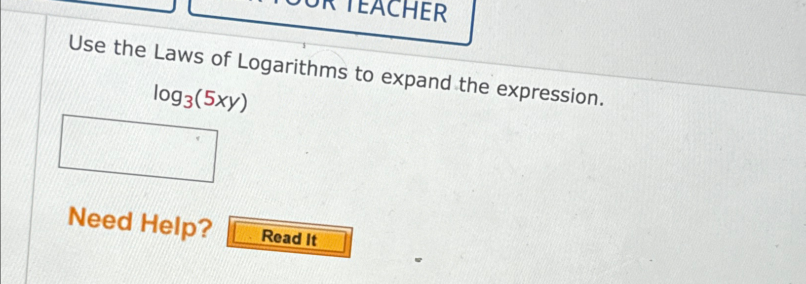 Solved Use the Laws of Logarithms to expand the | Chegg.com