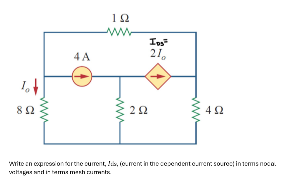 Solved Write an expression for the current, Ids, (current in | Chegg.com