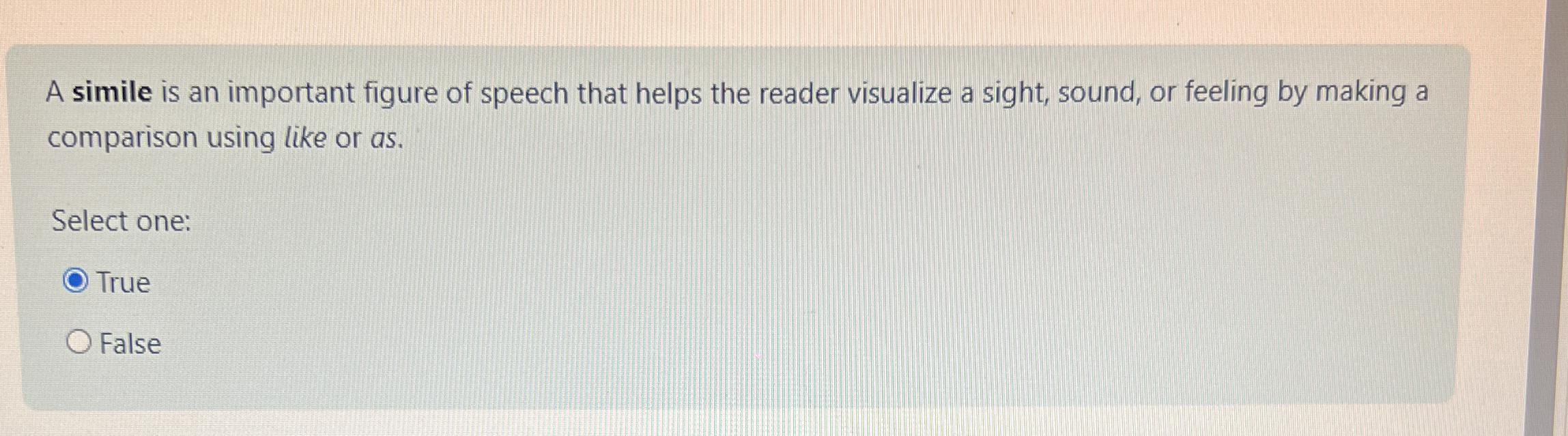Solved A simile is an important figure of speech that helps | Chegg.com