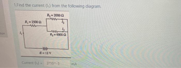 Solved 1. Find the current (14) from the following diagram. | Chegg.com