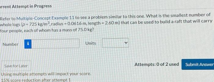 Solved Refer to Multiple-Concept Example 11 to see a problem | Chegg.com