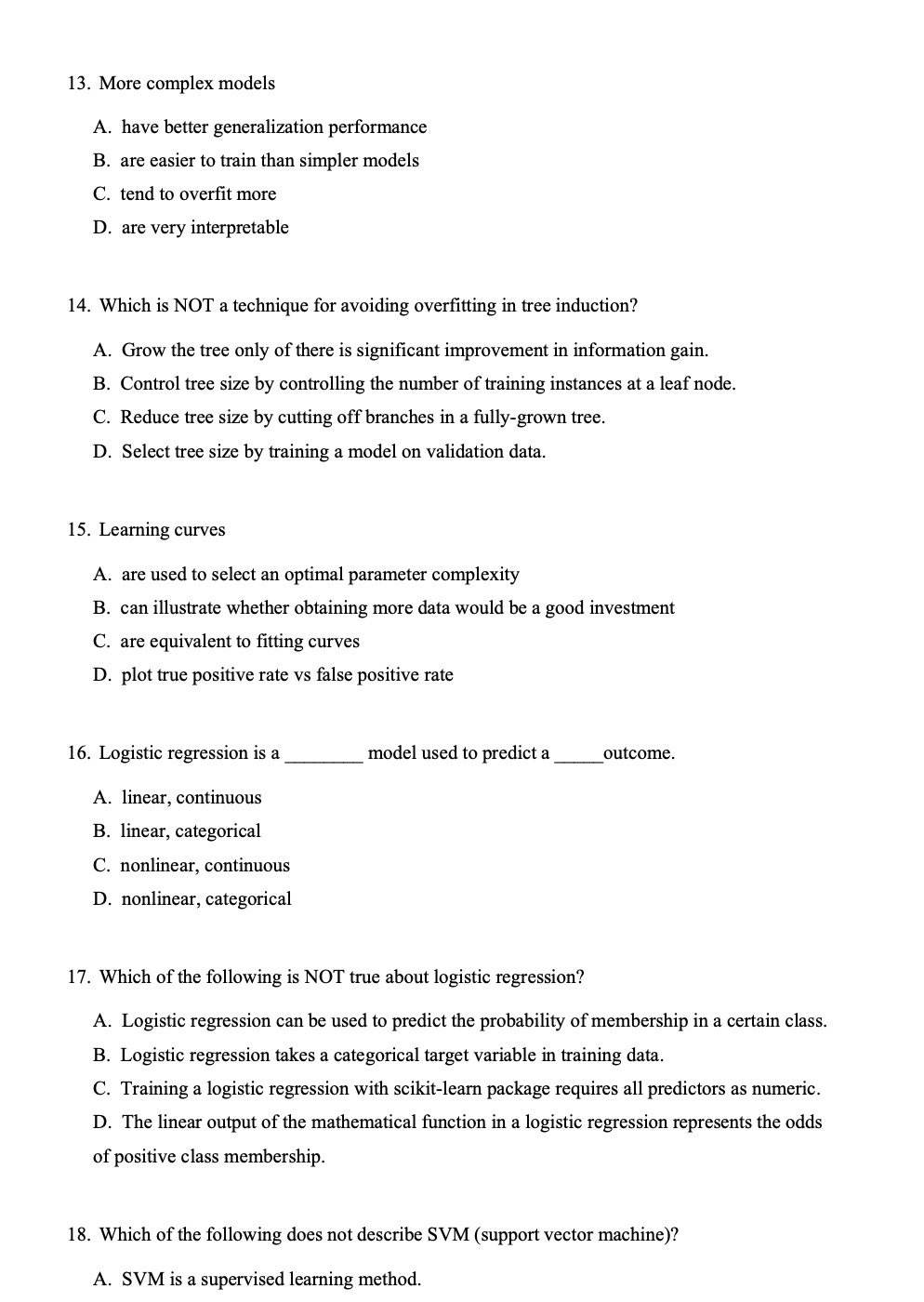Solved More complex modelsA. ﻿have better generalization | Chegg.com
