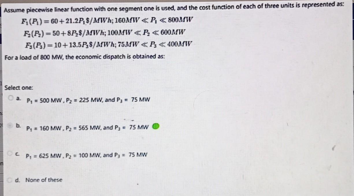 Solved Assume piecewise linear function with one segment one | Chegg.com