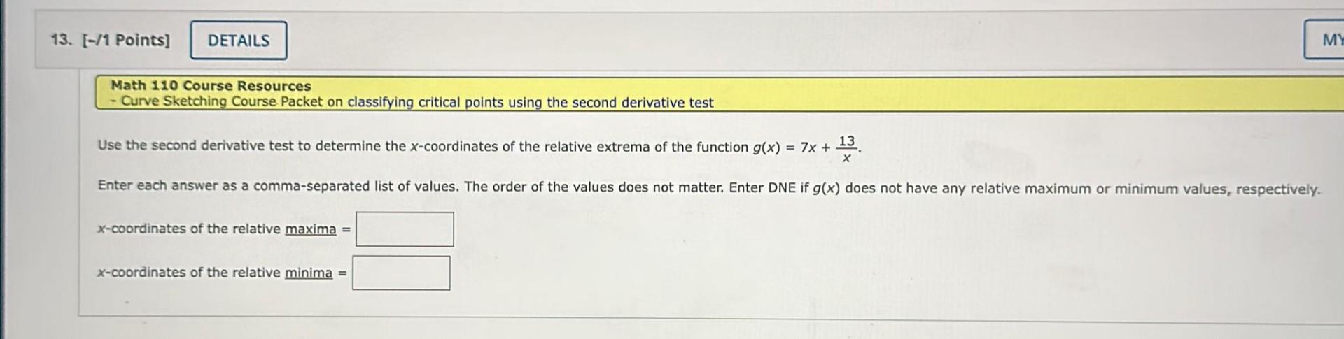 Solved - Curve Sketching Course Packet on classifying | Chegg.com