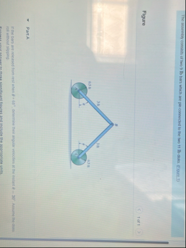 Solved The assembly consists of two 9 ﻿lb bars which are ph | Chegg.com