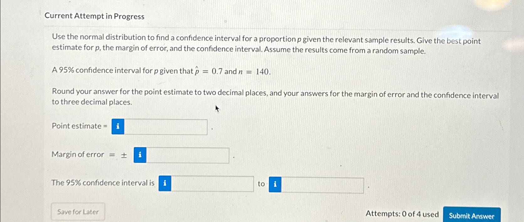 Solved Current Attempt in ProgressUse the normal | Chegg.com