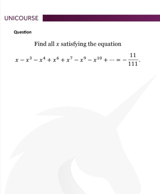 Solved Question Find all x satisfying the equation | Chegg.com