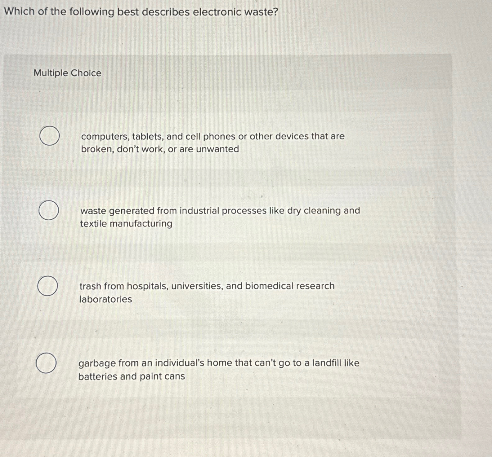 Solved Which of the following best describes electronic | Chegg.com