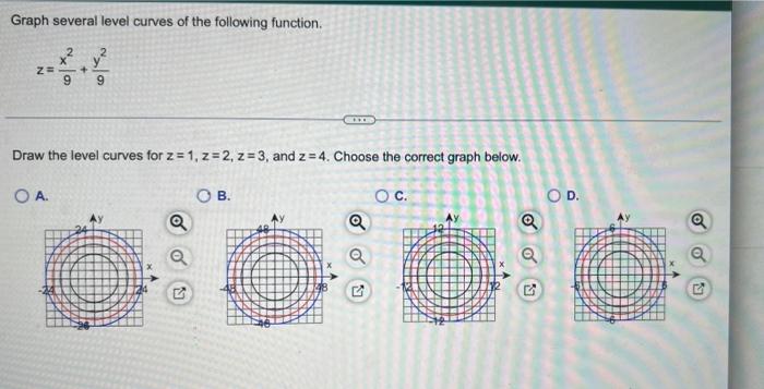 Solved Graph several level curves of the following function. | Chegg.com
