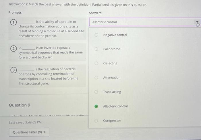 Solved Instructions: Match the best answer with the | Chegg.com