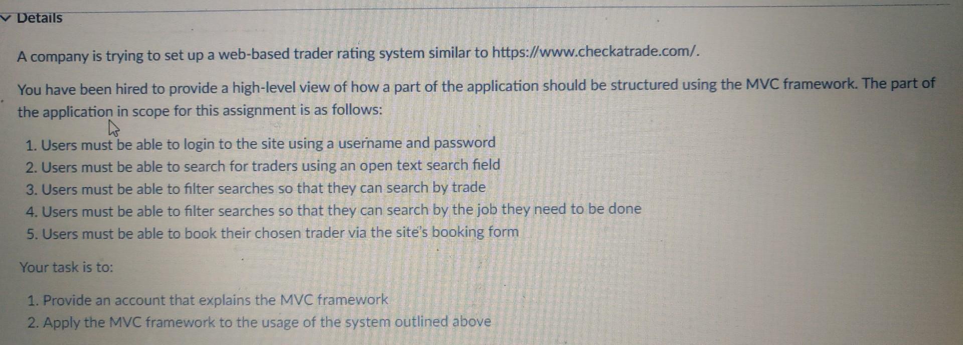 Solved .)explain the mvc framework? .) apply the mvc | Chegg.com