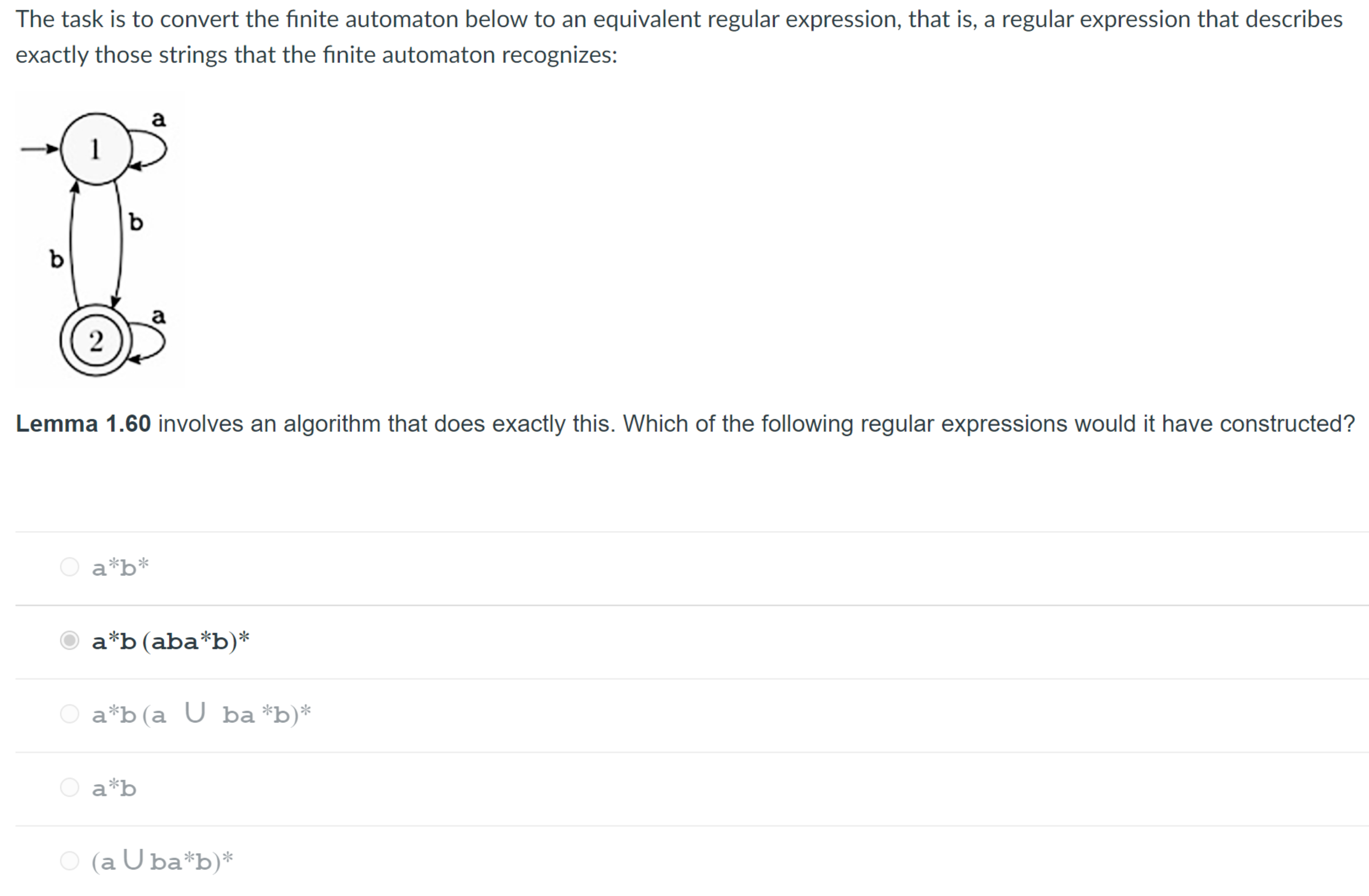 Solved which regular expression would it have constructed | Chegg.com