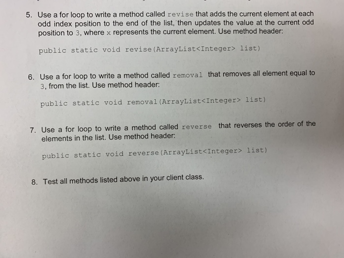 Solved Activity 7 This activity uses the java.util.ArrayList | Chegg.com