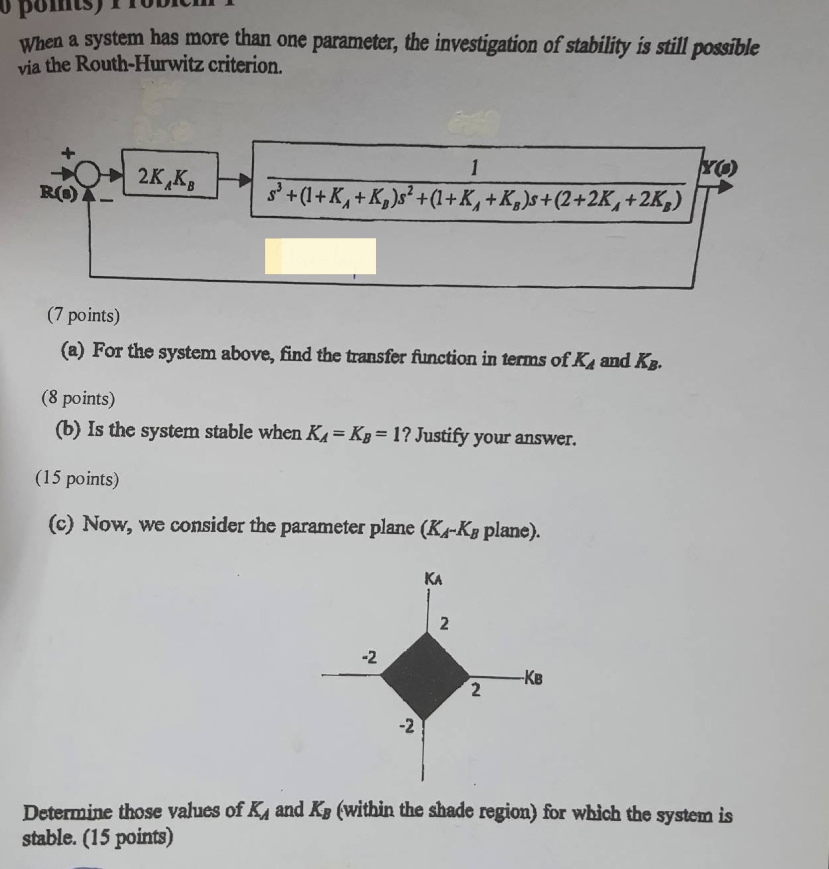 Solved When a system has more than one parameter, the | Chegg.com