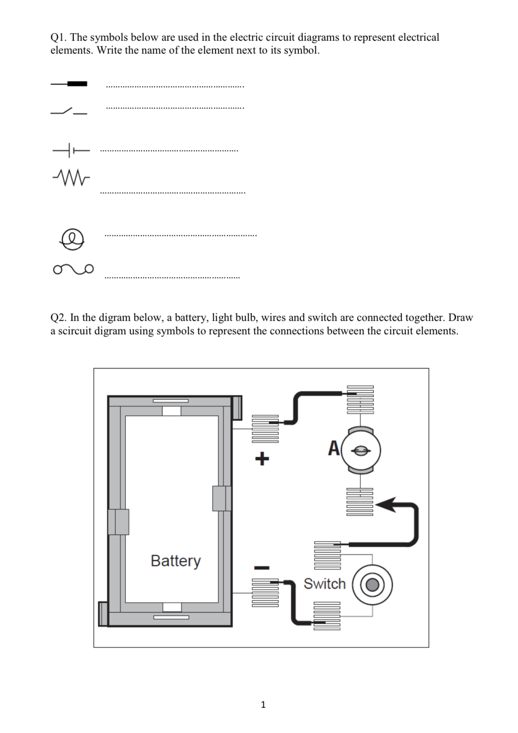 Solved Q1. ﻿The symbols below are used in the electric | Chegg.com