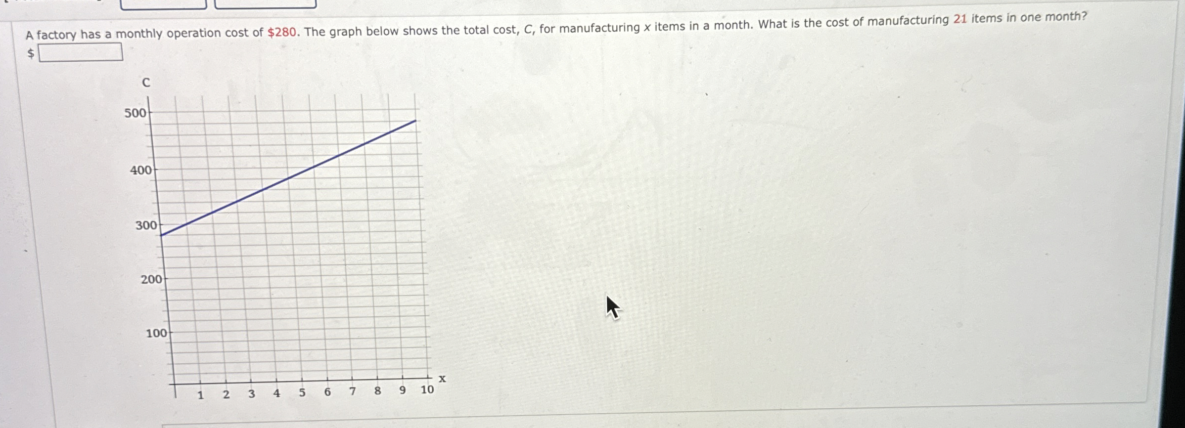 Solved A factory has a monthly operation cost of $280. ﻿The | Chegg.com