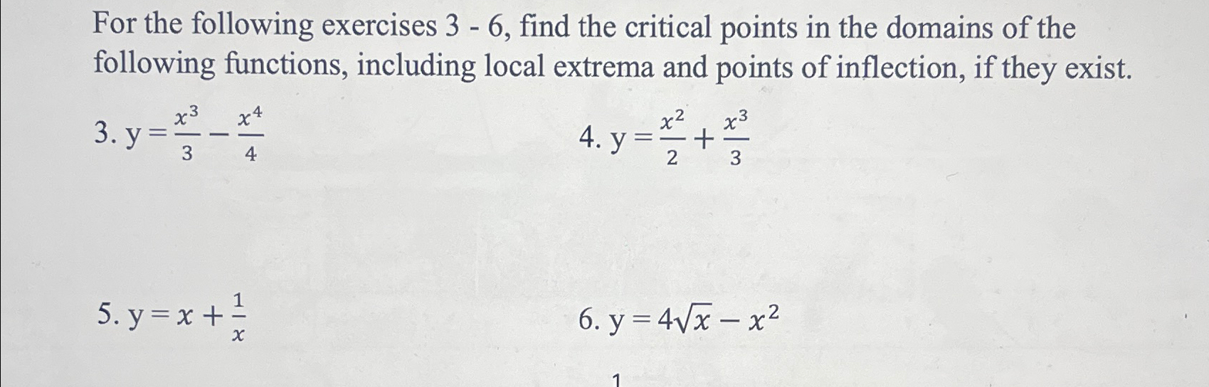 Solved For the following exercises 3-6, ﻿find the critical | Chegg.com