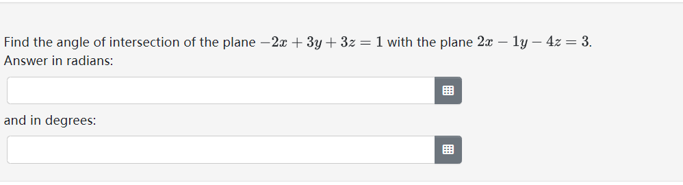 Solved Find the angle of intersection of the plane | Chegg.com