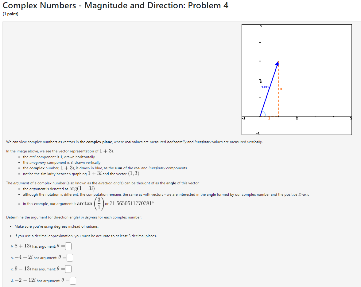 Solved Complex Numbers - ﻿Magnitude and Direction: Problem | Chegg.com