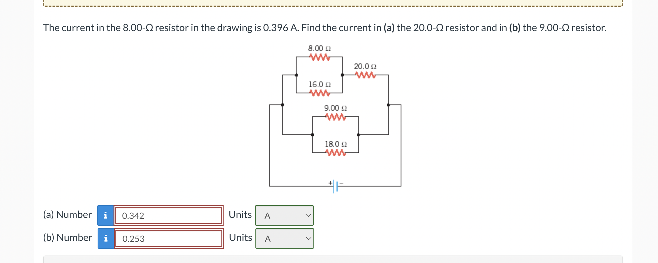 Solved The current in the 8.00-\Omega resistor in the | Chegg.com