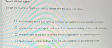 Solved Select all that applySelect the statement(s) ﻿that | Chegg.com