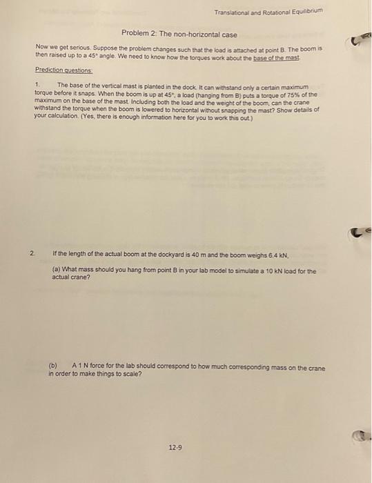 Solved Problem 2: The non-horizontal case Now we get | Chegg.com