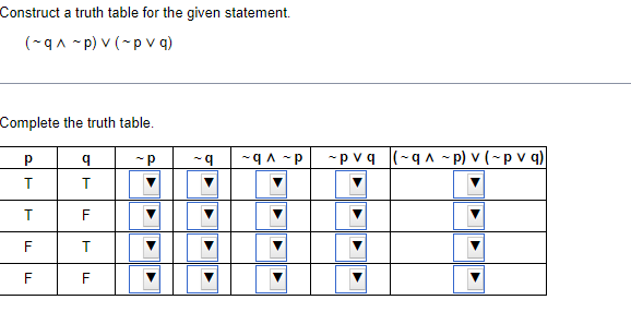 Solved Construct a truth table for the given statement. | Chegg.com
