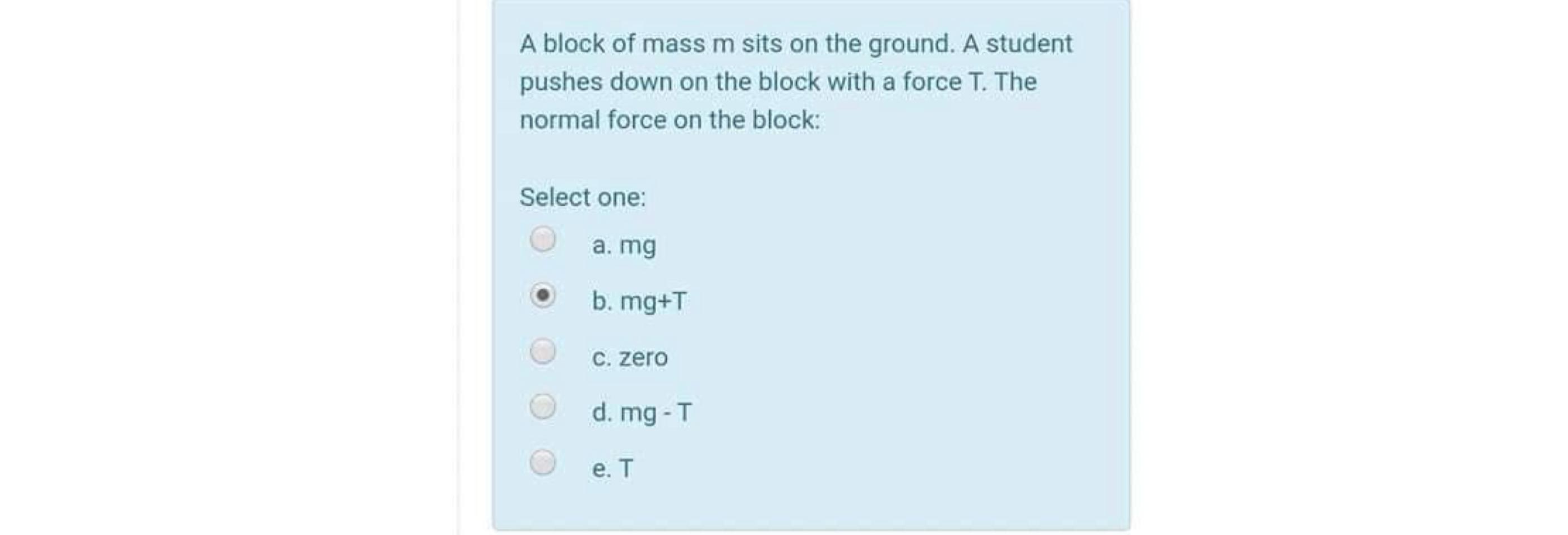 Solved A block of mass m ﻿sits on the ground. A student | Chegg.com