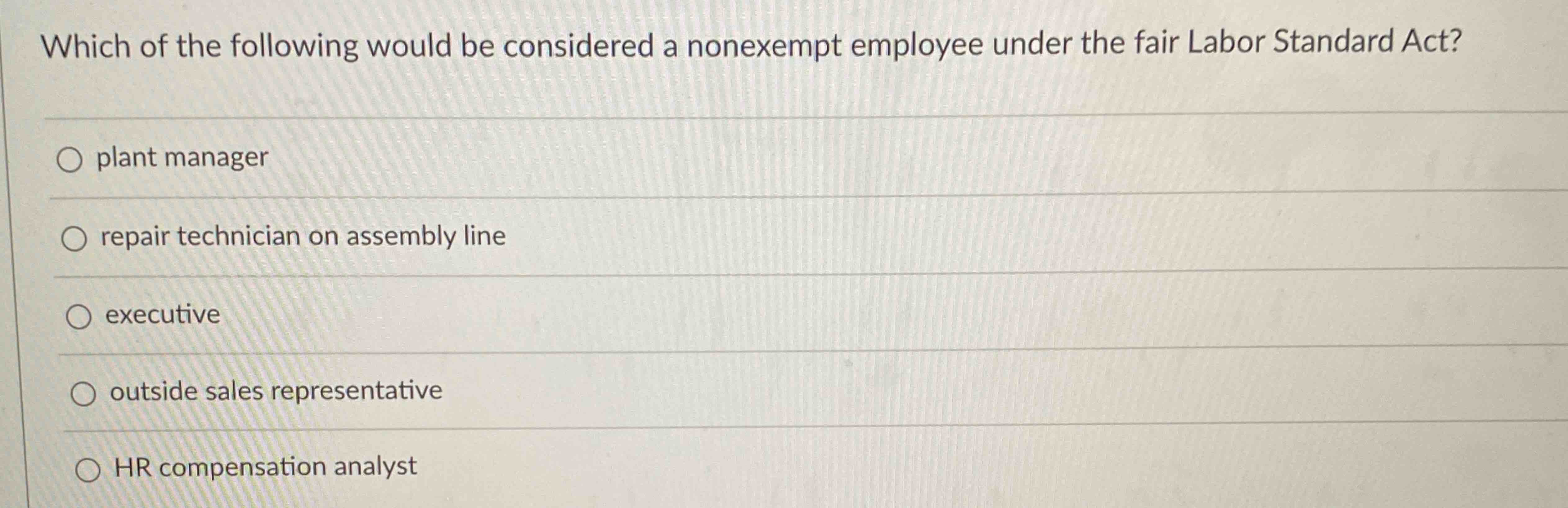 Solved Which of the following would be considered a | Chegg.com