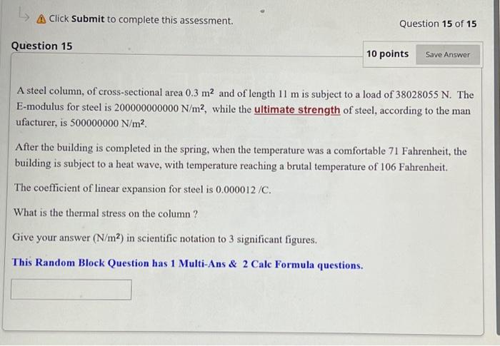 Solved Click Submit to complete this assessment. Question | Chegg.com