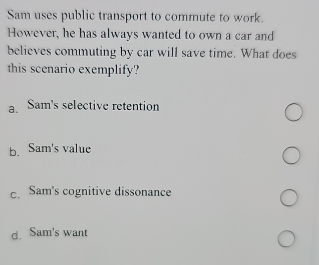 Solved Sam uses public transport to commute to work. | Chegg.com