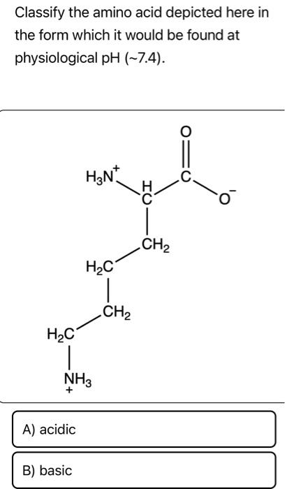 Solved Classify the amino acid depicted here in the form | Chegg.com