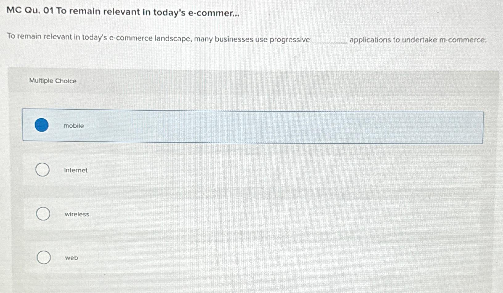 Solved MC Qu. 01 ﻿To remain relevant In today's | Chegg.com