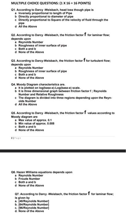 Solved MULTIPLE CHOICE QUESTIONS: (1×16=16 POINTS ) Q1. | Chegg.com
