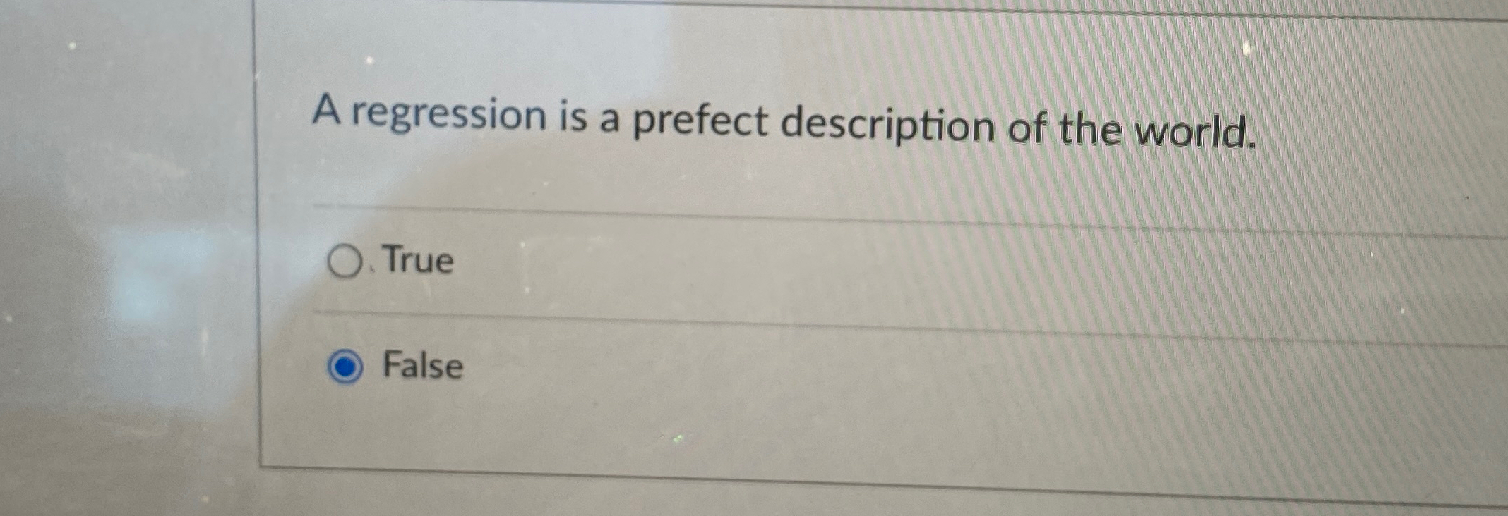 Solved A regression is a prefect description of the | Chegg.com