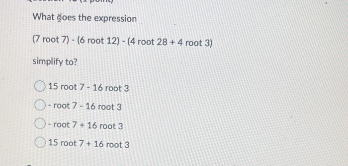 Solved What oloes the expression | Chegg.com