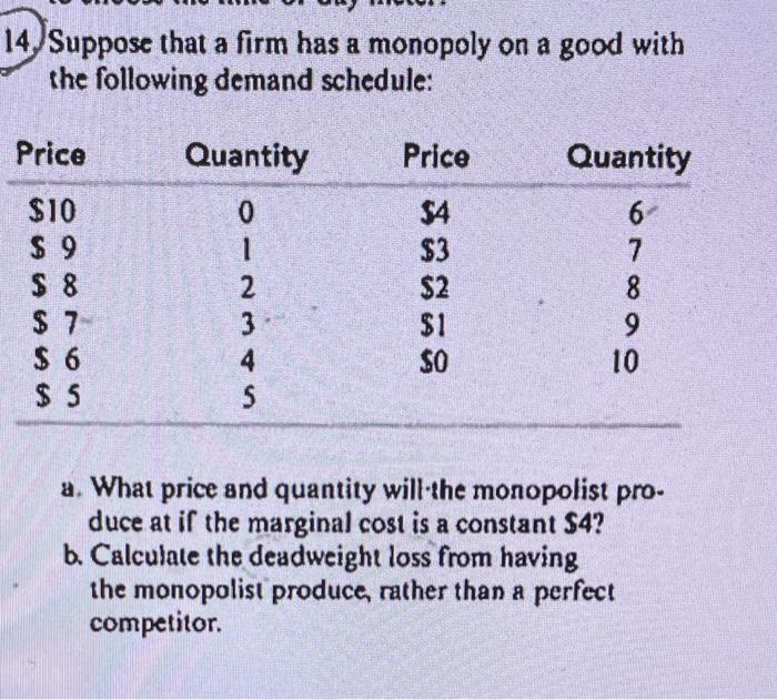 Solved 9 Suppose The Marginal Cost Of Producing The Good In