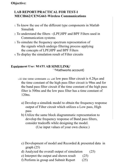 Objective: LAB REPORT/PRACTICAL FOR TEST-1 | Chegg.com