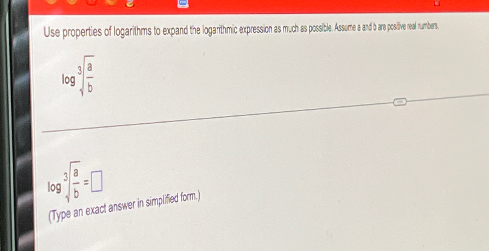 Solved Use properties of logarithms to expand the | Chegg.com