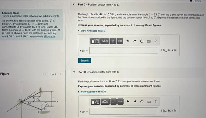 Solved Learning Goal: Part A - Position vector from A to B | Chegg.com