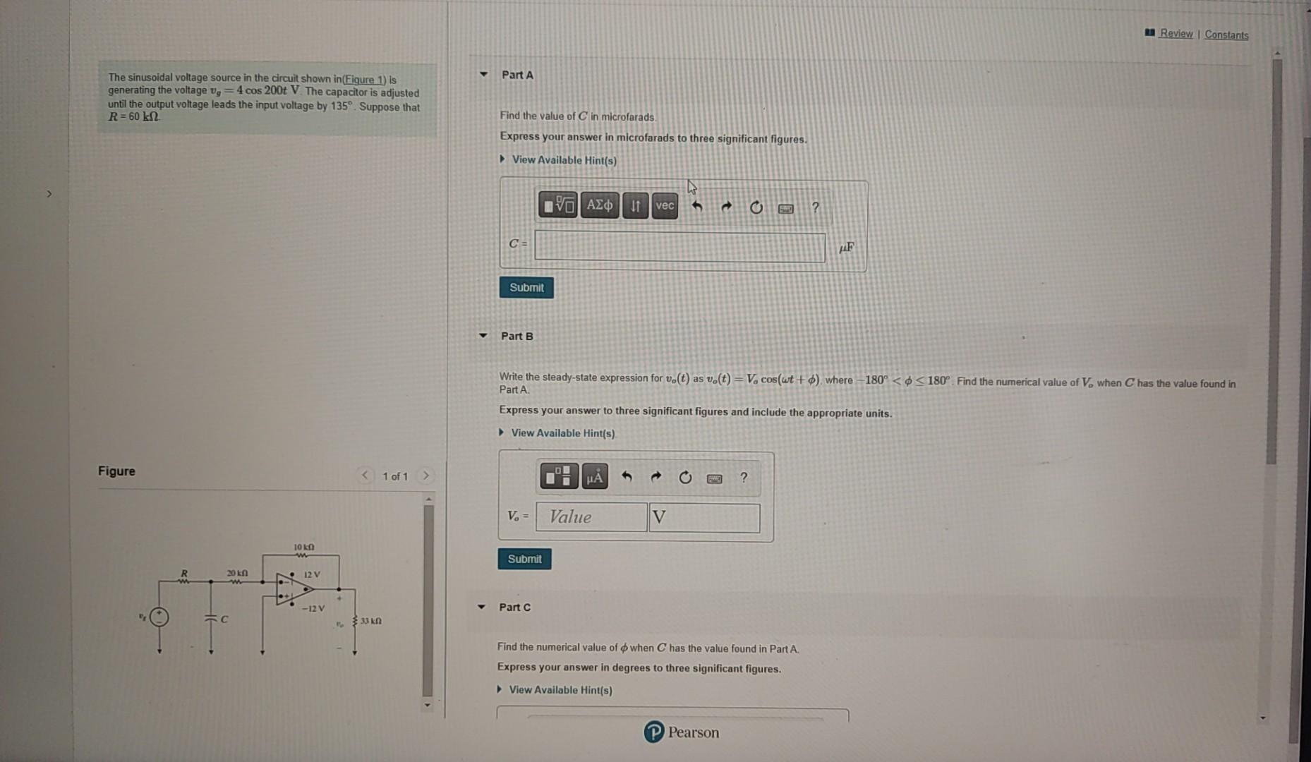 Solved The sinusoidal voltage source in the circuit shown | Chegg.com
