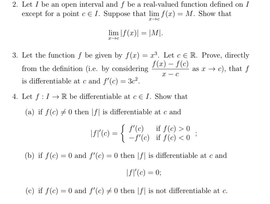 Solved 2. Let I be an open interval and f be a real-valued | Chegg.com