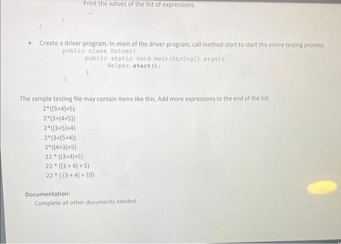Solved An expression evaluatorFor this project, you will | Chegg.com