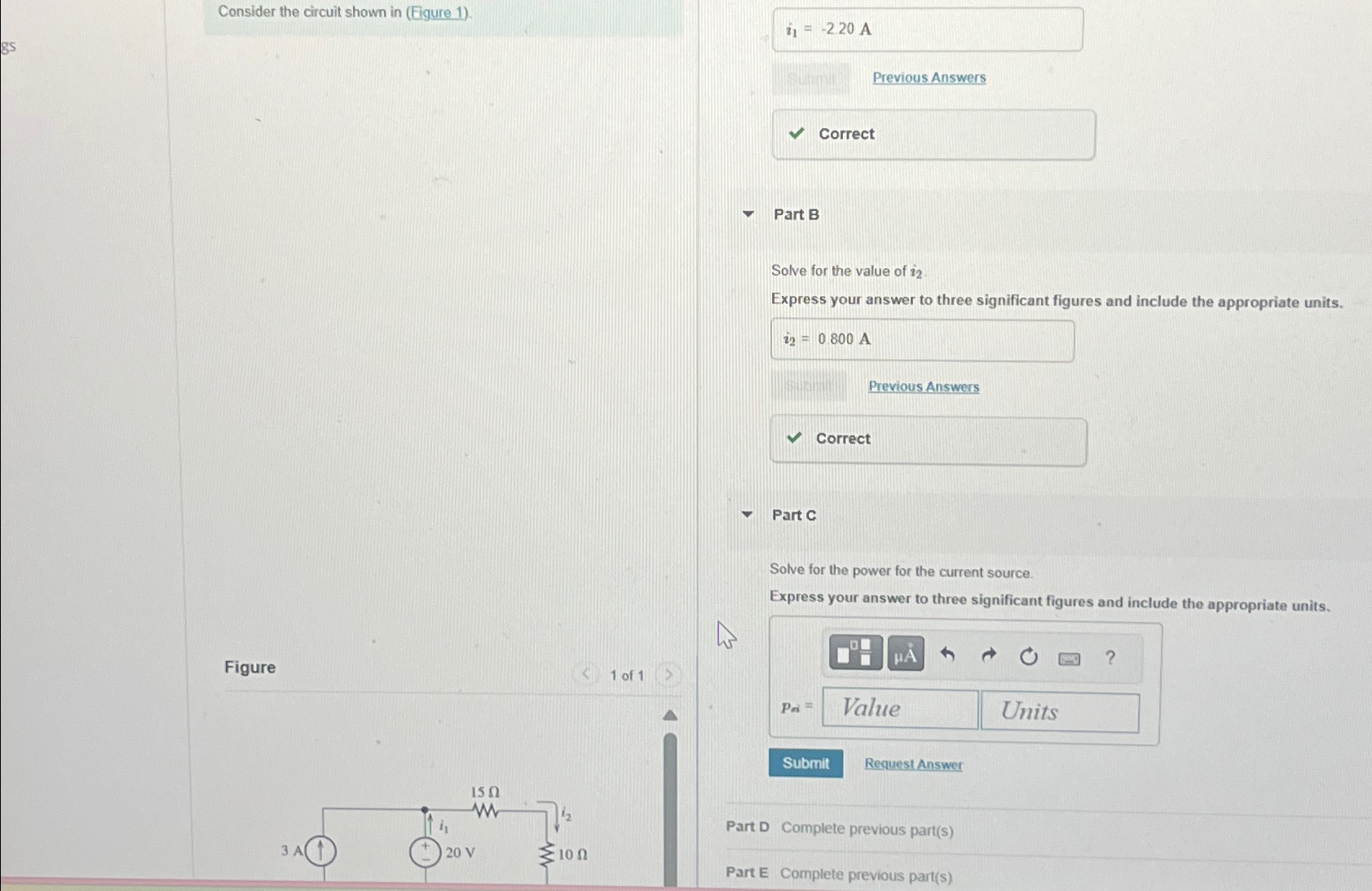 Solved Consider the circuit shown in (Figure | Chegg.com
