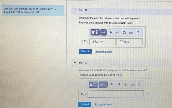Solved A proton with an initial speed of 600,000 m/s is | Chegg.com