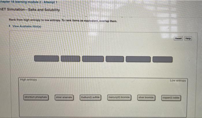 Solved me r 18 learning module 2- Attempt 1 Simulation-Salts | Chegg.com