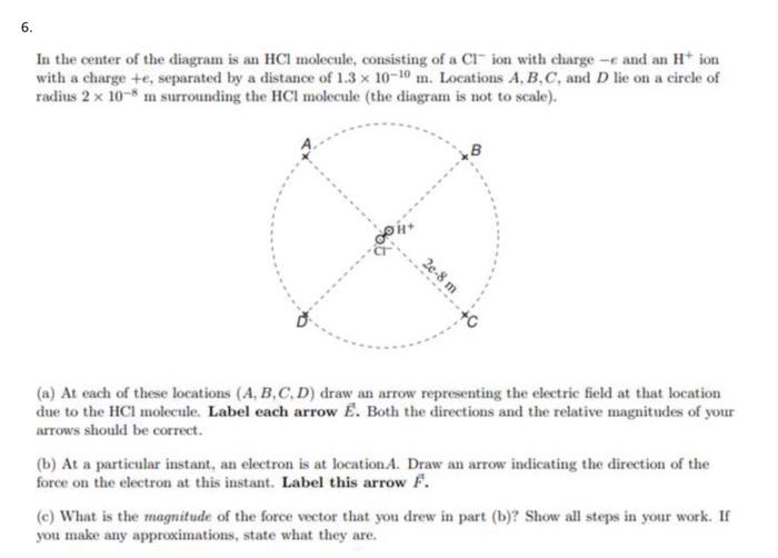 Solved In the center of the diagram is an HCl molecule, | Chegg.com