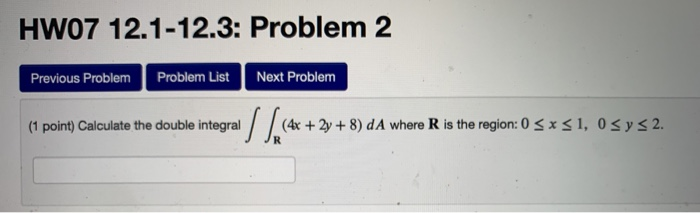 Solved HW07 12.1-12.3: Problem 2 Previous Problem Problem | Chegg.com