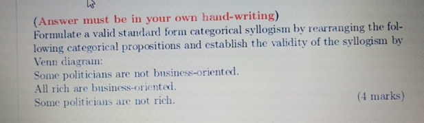 Solved (Answer must be in your own hand-writing) ﻿Formulate | Chegg.com